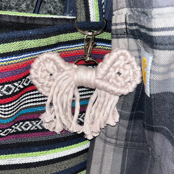 Macrame Cross Keychain - Etsy