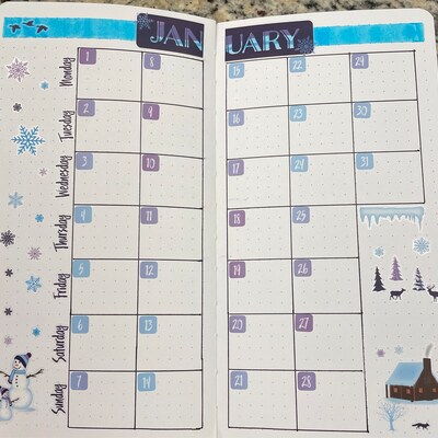 February Bullet Journal Sticker Sheet Basics Valentine - Etsy