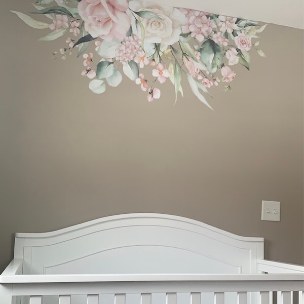 Removable Watercolor Flowers Wall Decals KATIE MAY Roses Blooms Peonies ...