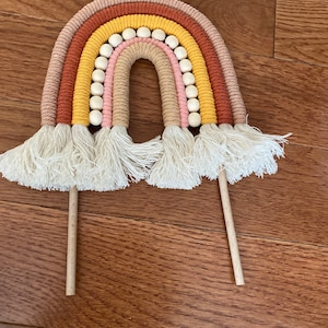Vintage Blue Mini Rainbow Individual Macrame Rainbow Wood - Etsy