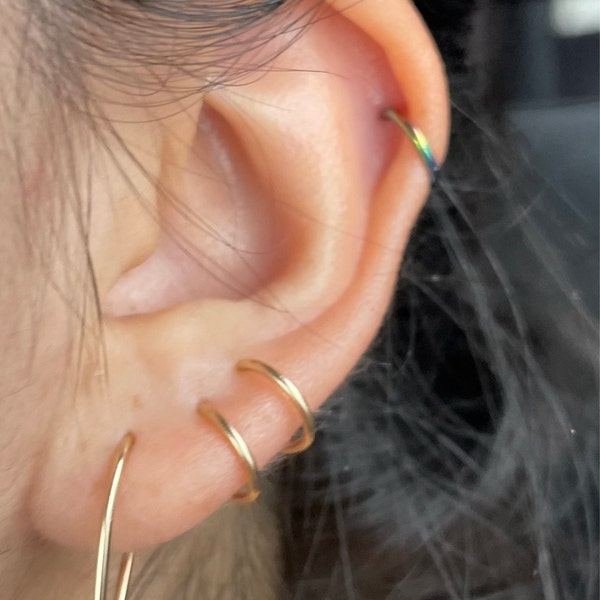 Open Hoop Arc Earrings | Dainty Threader Earrings | Arch Earrings | U ...