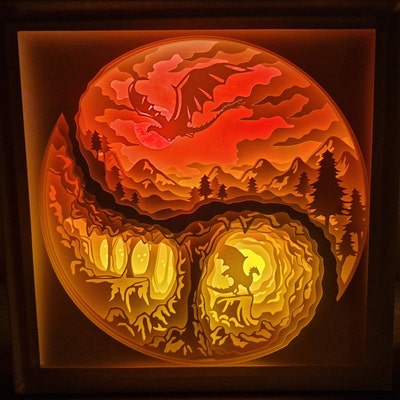 Christmas 5 Sided Paper Cut Light Box Template Shadow Box 3D - Etsy