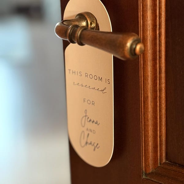 Personalized Reserved Room Door Hanger, Do Not Disturb Door Hanger ...
