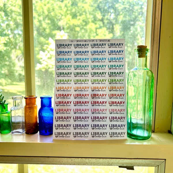 56 Library Books Due Planner Stickers, Reading Planner Stickers, Book ...