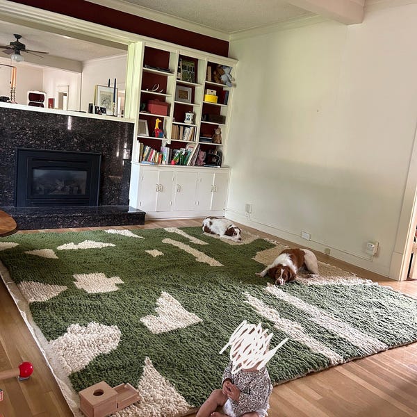 White and Black Checkered Round Rug, Berber Round Rug, Wool Round Rug ...