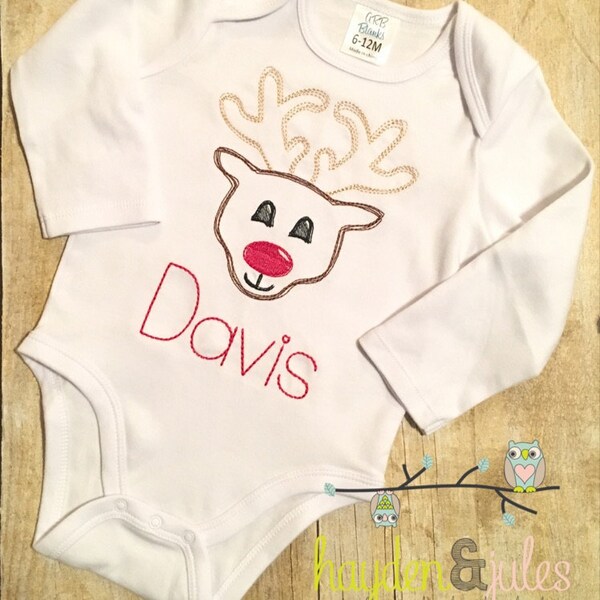 Quick Stitch Christmas Rudolf Reindeer Embroidery Digital Design File ...