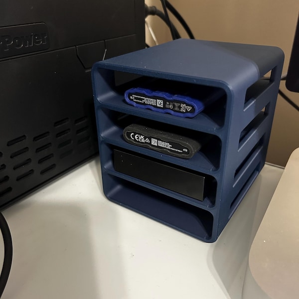 Hard Drive Organizer: 4-bay HDD AND SSD Stand, Horizontal or Vertical ...