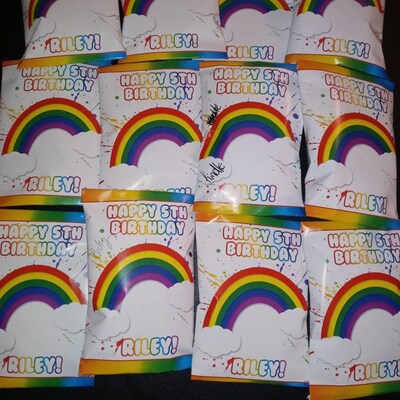 Rainbow Chip Bag/wrappers-rainbow Party Favors-rainbow Birthday-rainbow ...