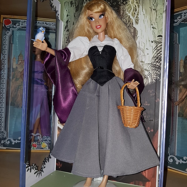 Aurora Inspired Doll Dress: Peasant Style Outfit for 11.5/17 Inch Dolls ...