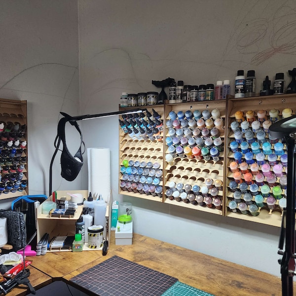 Wall Mounted Hobby Paint Storage Rack - Vertical - Etsy