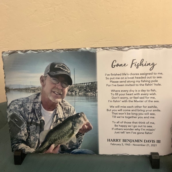 Gone Fishing Memorial, in Loving Memory Sign, in Loving Memory Gifts ...