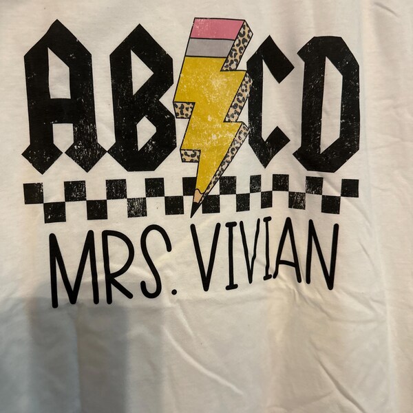 Custom Teacher Shirt Retro ABCD Teacher Name Shirts for Back to School ...