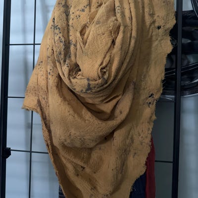 Distress Dyed Cotton Shawl Wrap Shemagh, Dark Green Drape, Wasteland ...