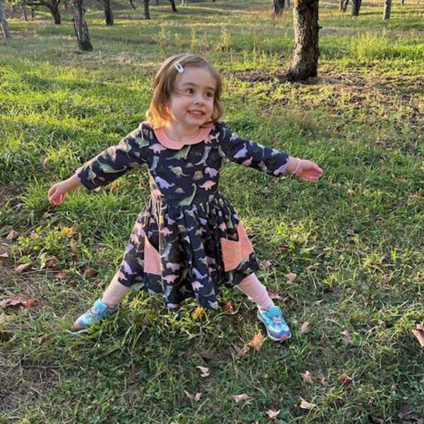 Dinosaur Dress, Girly Dino Dress, Toddler Dino Dress, Girls Dino Dress ...