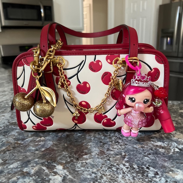 Sparkling Red Apple Bag Charm, Keychain for Purse, Handbag Accessory - Etsy