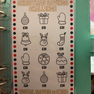One Pound Savings Challenge Wallet Insert Tracker Pastel - Etsy