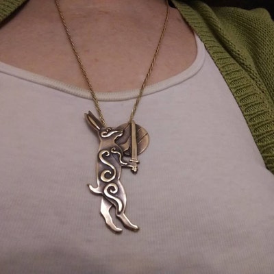 Killer Rabbit With Sword Pendant or Brooch - Etsy
