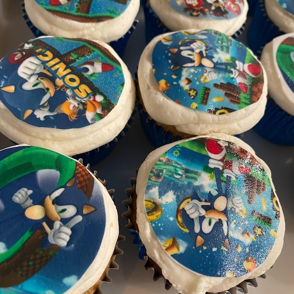 Sonic Edible Sugar Sheets/icing Sheets,cake, Cookies, Cupcake Toppers ...