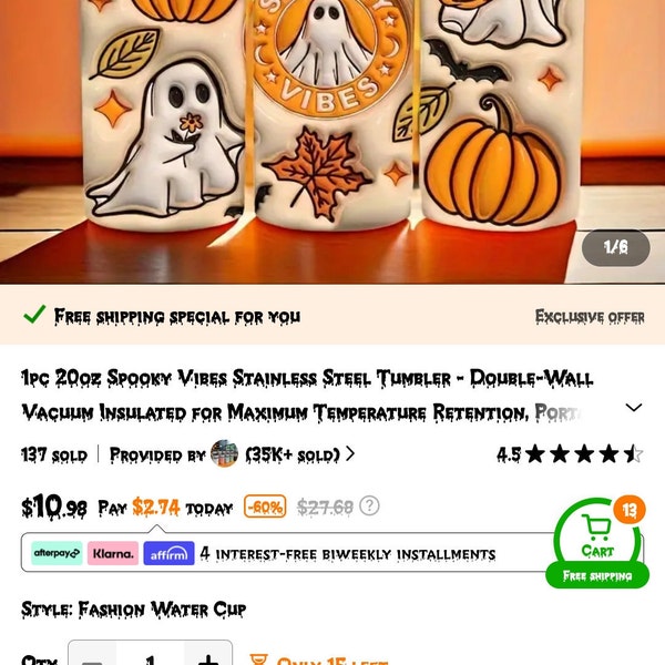 Halloween 3D Puff Like Spooky Vibes Ghost Fall Pumpkin Tumbler - Etsy