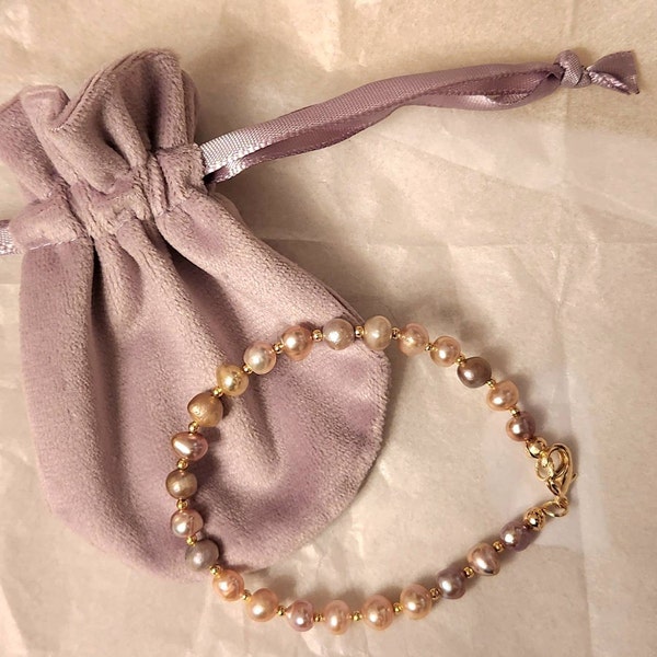 Freshwater Dropping Pearl Earrings, 14K Gold Filled Dangle Earring With ...