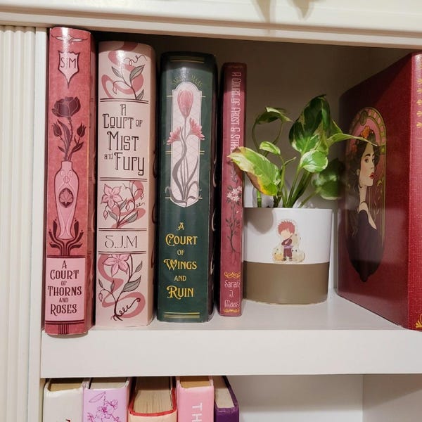 Paperback ACOTAR Pink Vintage Dust Jackets Set, Monochromatic, Digital ...