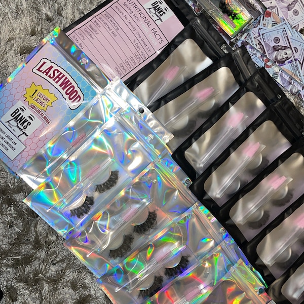 Eyelash Storage Bags for Mink Eyelash Line, Eyelash Laser Zip Bags ...