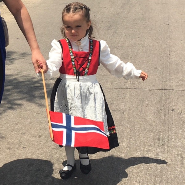 Norwegian Hardanger Style Costume Bunad Festdrakt Dress for Girls - Etsy