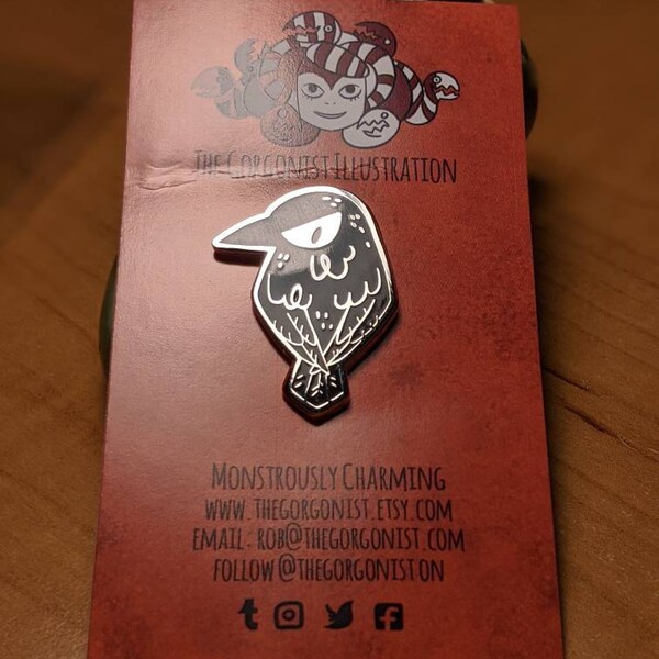 Furious Crow Cute Black Bird Hard Enamel Pin - Etsy