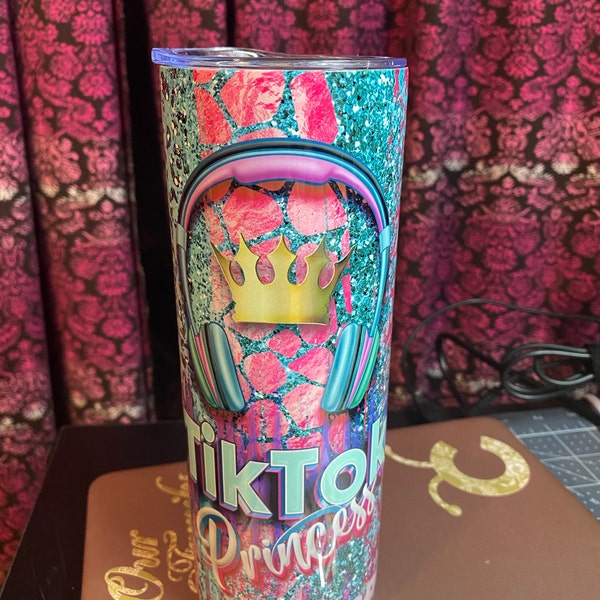 20oz Skinny Tumbler Keep Tiktok Life Sublimation Designs. Tiktok Life ...