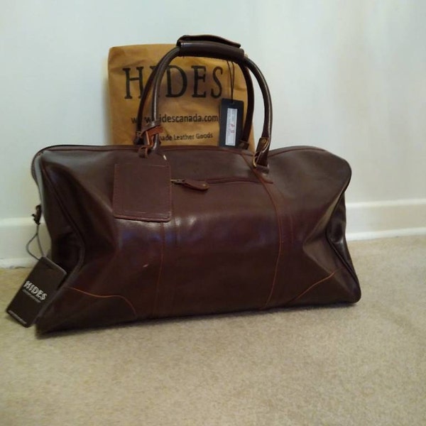 Leather Duffle Bag Men, Personalized Handmade Weekender Bag, Overnight ...