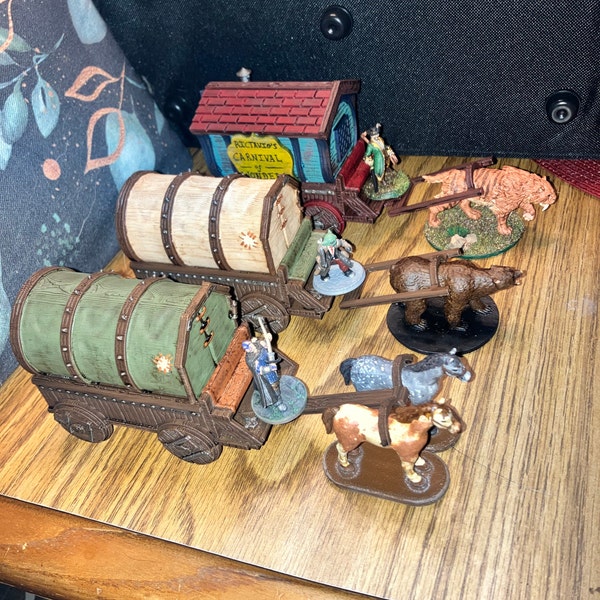 Caravan Carts and Wagons Dnd Miniature Terrain, Dungeons and Dragons, D ...