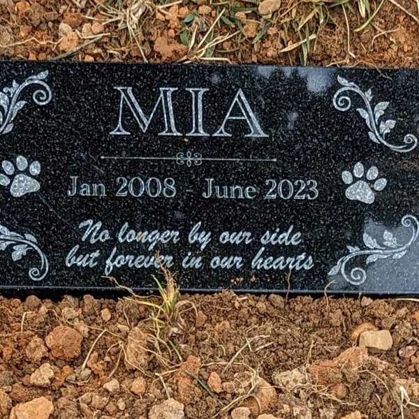 Pet Memorial Stone Dog, Personalized Engraved Dog Cat Memorial Stone ...