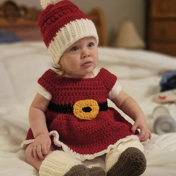 Red Crochet Christmas Baby Dress Pattern (0-3 Months) (instant Download ...