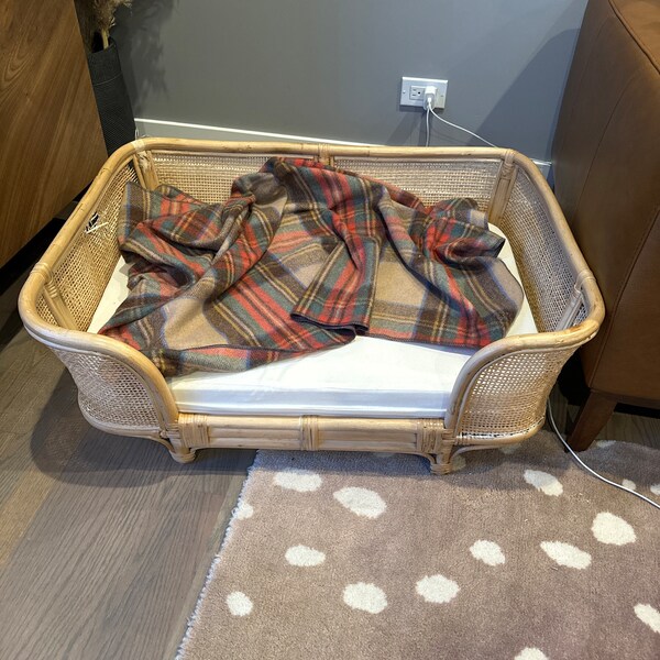 XL Handmade Rattan Dog Bed | Rattan Pet Bed | Dog Basket Bed | Wicker ...