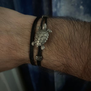 Womens Leather Bracelet Turtle Mens Leather Bracelet Leather Wrap ...