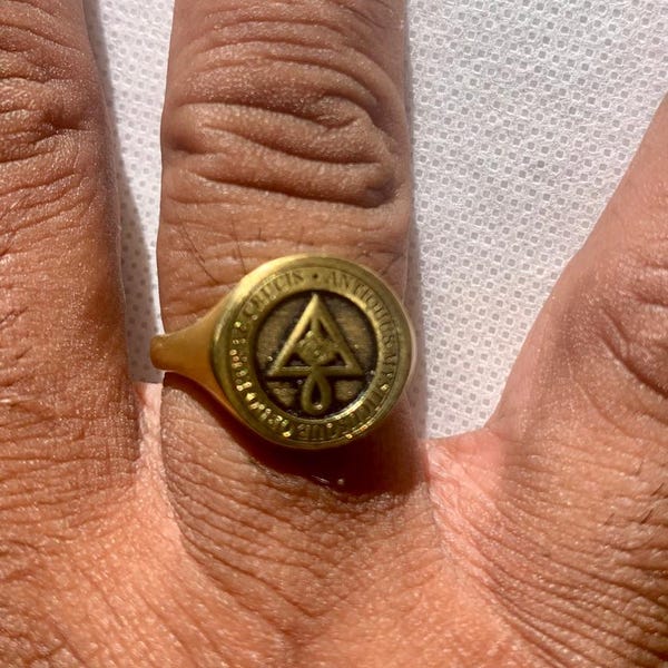 Spiritual Symbol of Ancient Ring, Silver Rosae Crucis Signet Ring ...