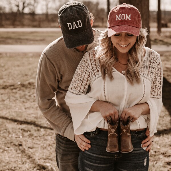 Mom & Dad Unstructured Dad Hat Cap, Pigment Dyed Unstructured Baseball ...