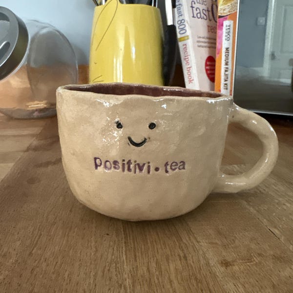 Handmade Ceramic Tea Cup With Tea Puns - Bes-tea, Positivi-tea - Etsy UK