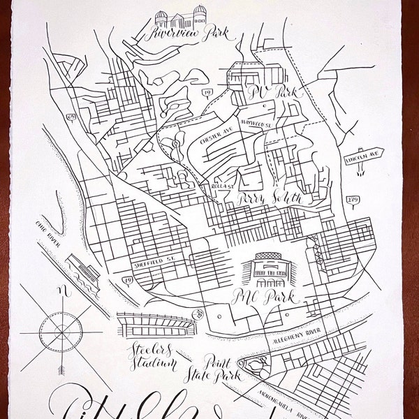 Digital Custom Map: Handwriting, Calligraphy, Watercolors - Etsy