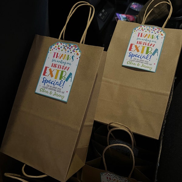 Thanks for Making My Birthday Extra Special Tag Birthday Party Favor ...