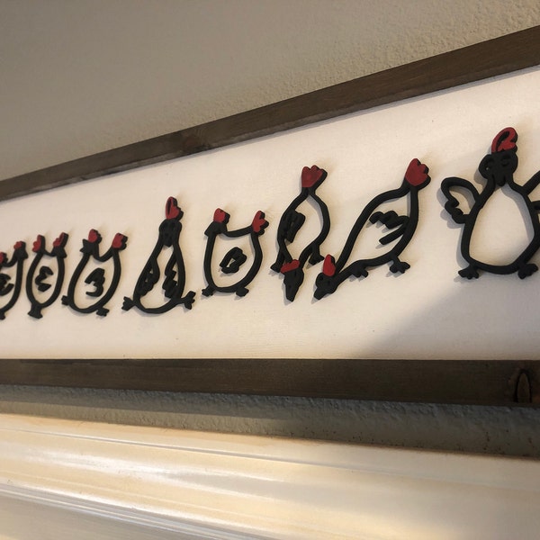 Chicken Raised Graphic 3D Chicks Sign Hens Rooster Country Décor ...