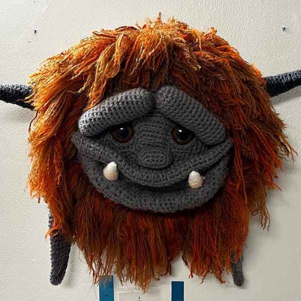 Huge Crochet Fluffy Monster Trophy Head Pattern, PDF Digital Download ...