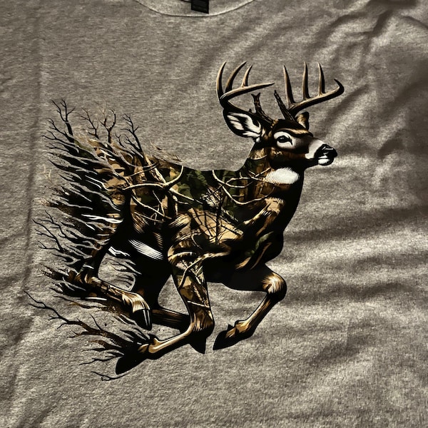 Patriotic Military Style Deer Hunting DTF Transfer: Outdoor Enthusiast ...