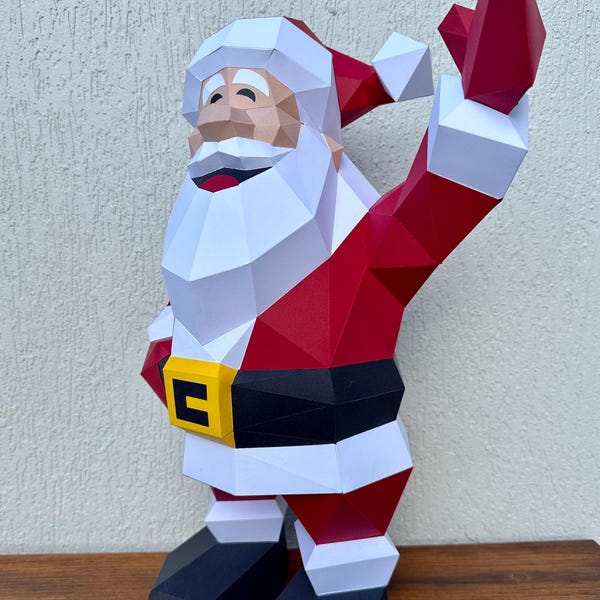 Santa Claus Papercraft PDF, SVG Template for DIY 3D Santa Claus ...