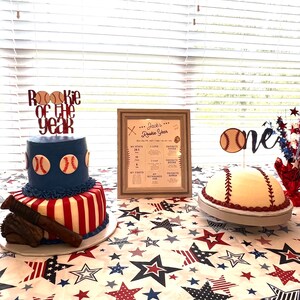 Baseball 1st Birthday Poster, Baseball Birthday Milestone Board, Rookie ...