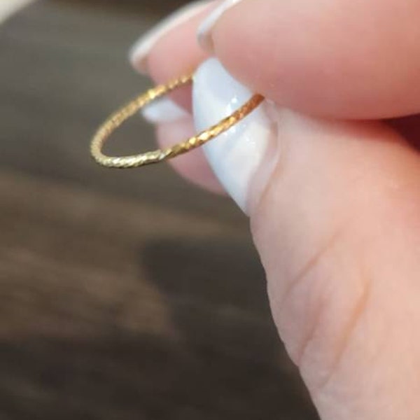 Minimal 14k Gold Filled Tarnish Resistant Ring, Gold Sparkle Twist ...