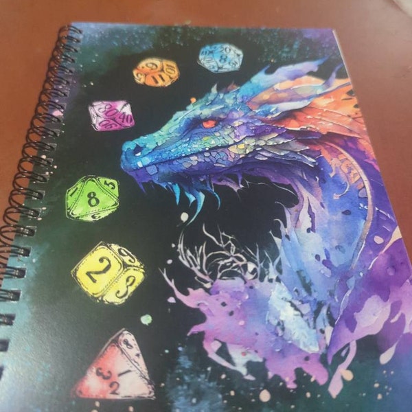 DND NOTEBOOK | Dragon and Dnd Dice Set Journal | D&d Notebook | Dnd ...