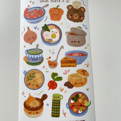 Soup Sticker Sheet Cute Stickers Kawaii Stickers Cute Stationery ...