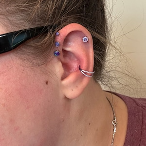 16G Implant Grade Titanium Internally Threaded Flat Tops Lab Fire Opal ...