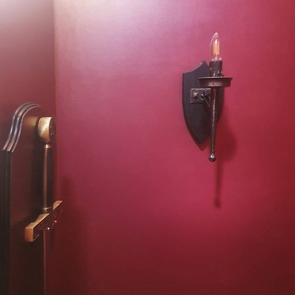 Medieval Wall Sconce,wall Mounted Torch Light,wrought Iron Lamp - Etsy